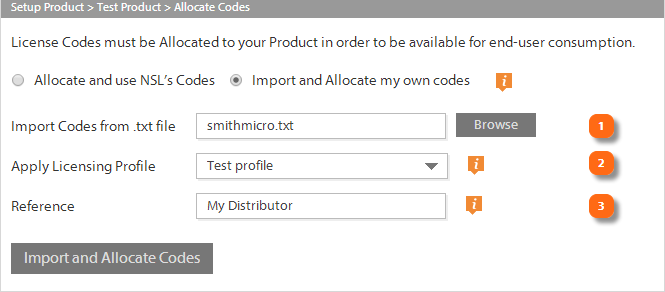 Allocating License Codes (Creating Codes) – Support Center