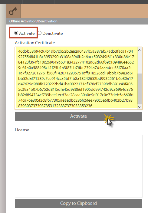 Offline Activation and Deactivation – Support Center