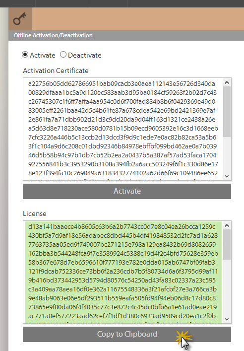 Offline Activation and Deactivation – Support Center