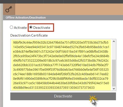 Offline Activation and Deactivation – Support Center