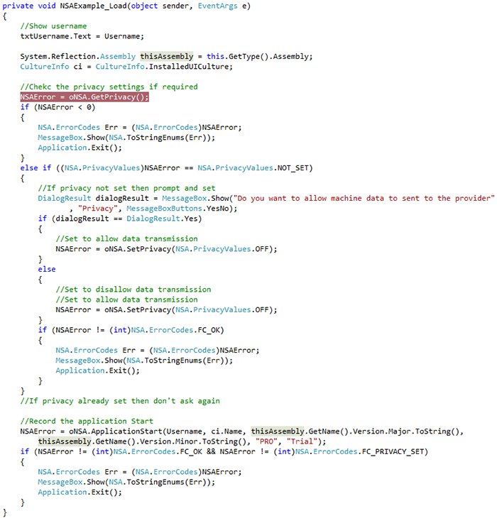 C# Function Calls / API – Support Center