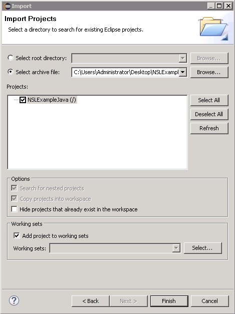 Using Eclipse and Java - NSL (Library