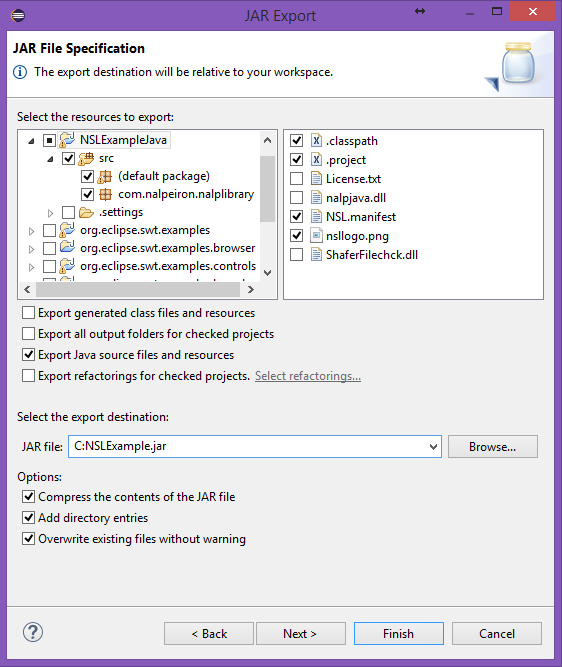 Using Eclipse and Java - NSL (Library