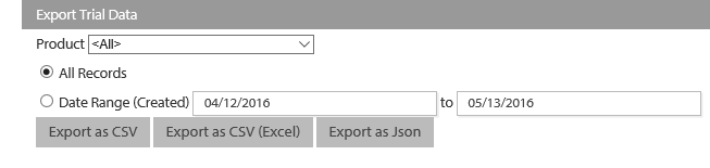Exporting Licensing Data – Support Center